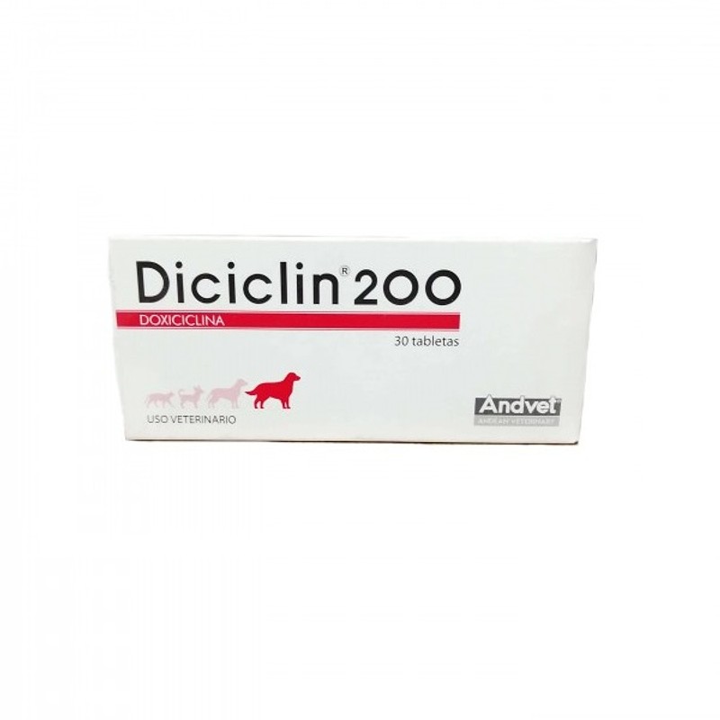 Diciclin 200mg x 30 tabletas - Don Bigotes Vet